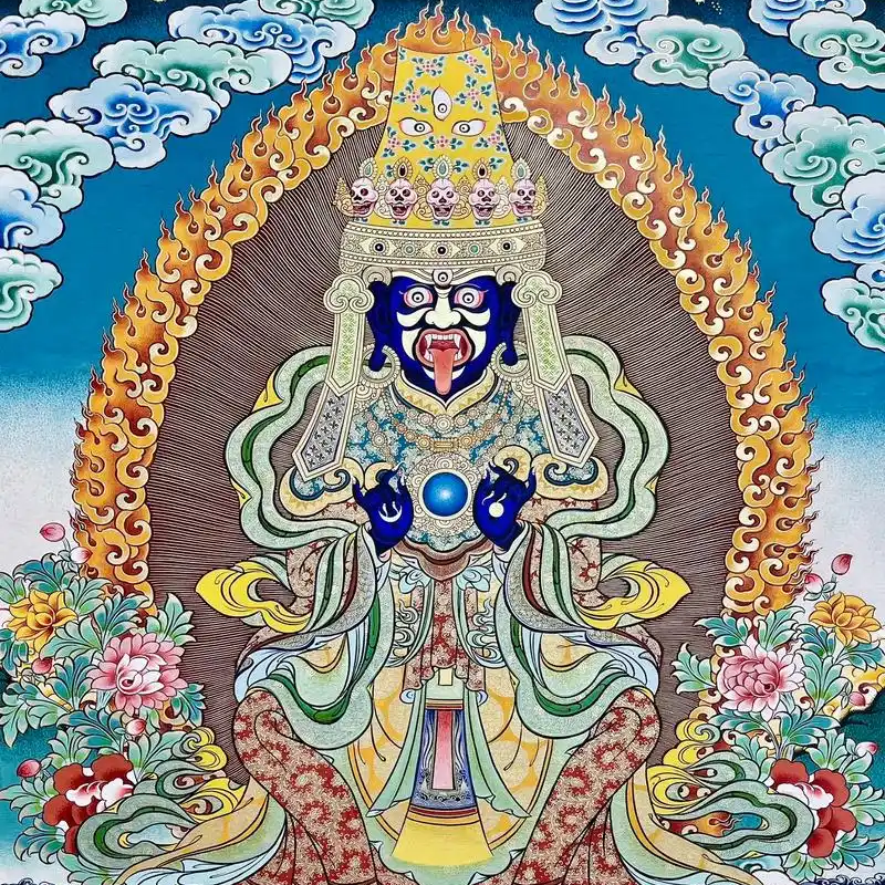 Zashi Lhamo (God of Wealth) – Thangka Art Store
